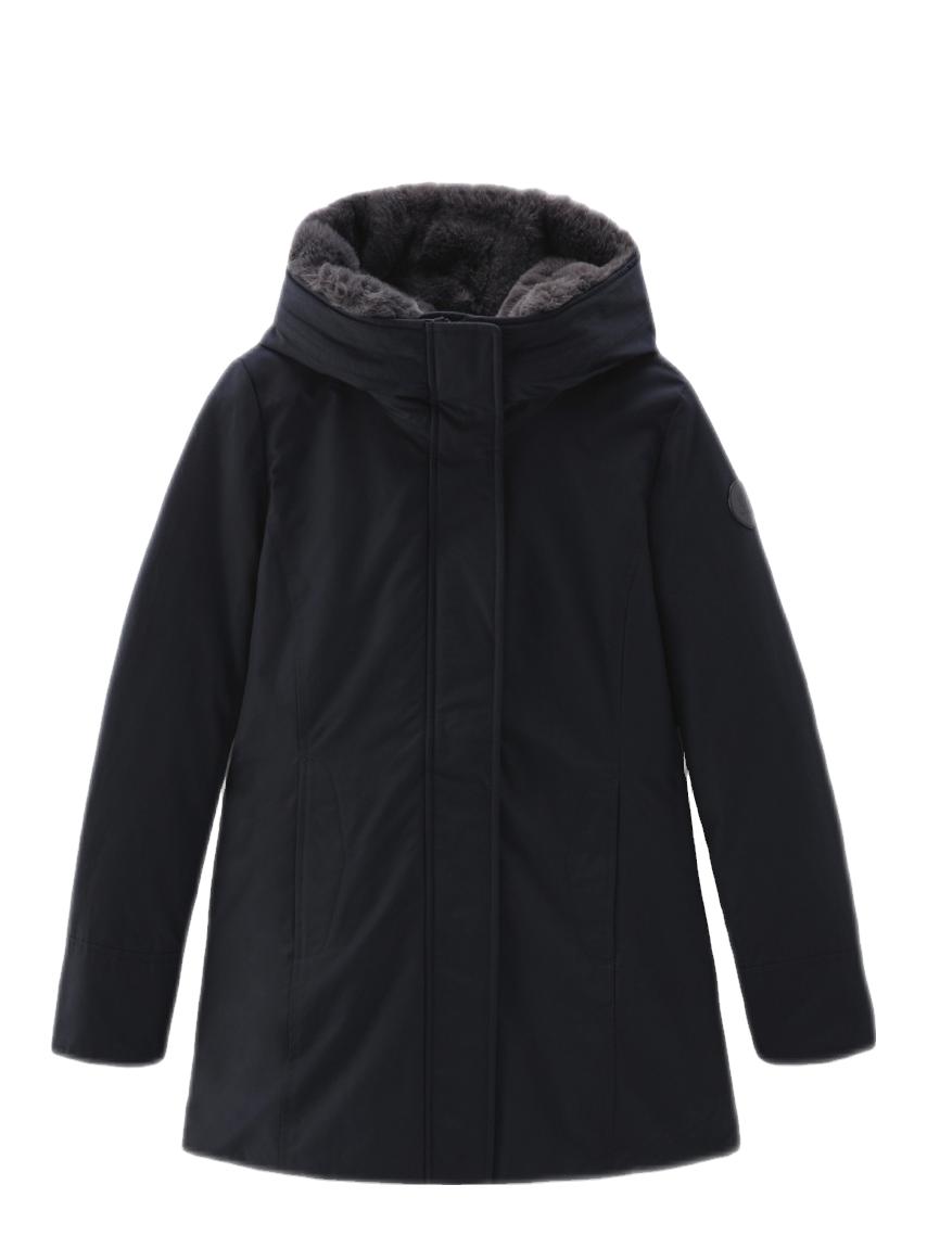 WOOLRICH Woolrich Padded Zip-Up Coat with Logo Patch
